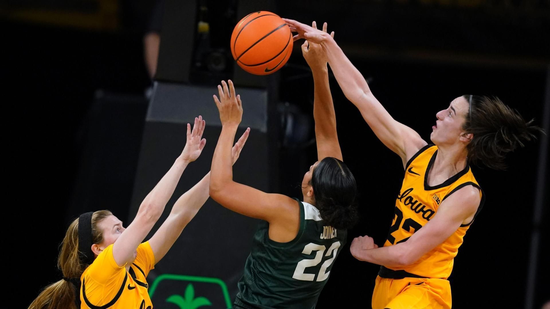 Caitlin Clark absolutely spikes this shot attempt - ESPN Video
