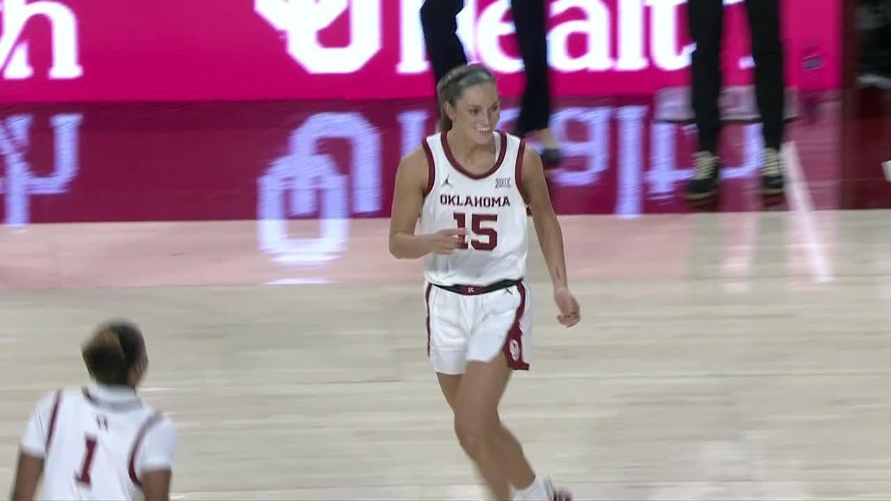 Lexy Keys drills the transition 3 in Oklahoma's win - ESPN Video