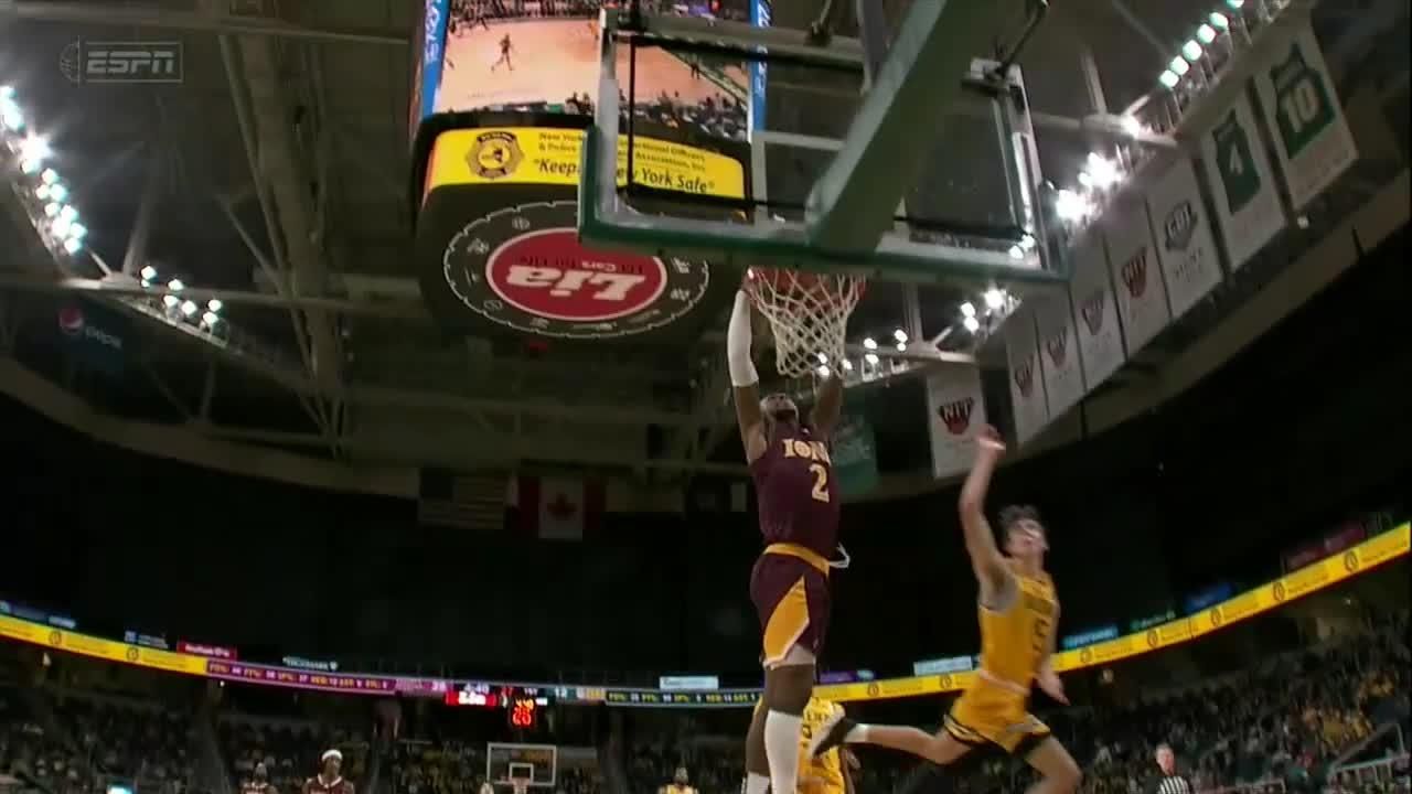 Greg Gordon throws down big flush vs. Siena Saints - ESPN Video