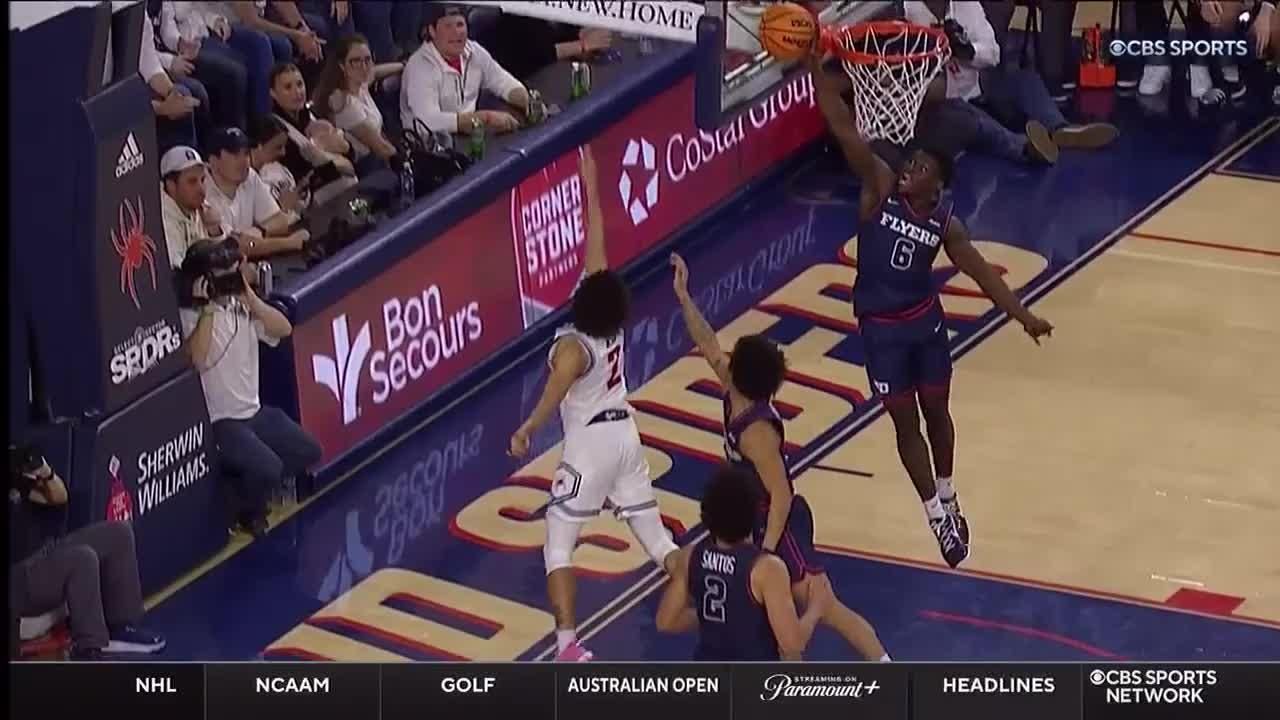 Dayton's Enoch Cheeks soars for impressive block - ESPN Video