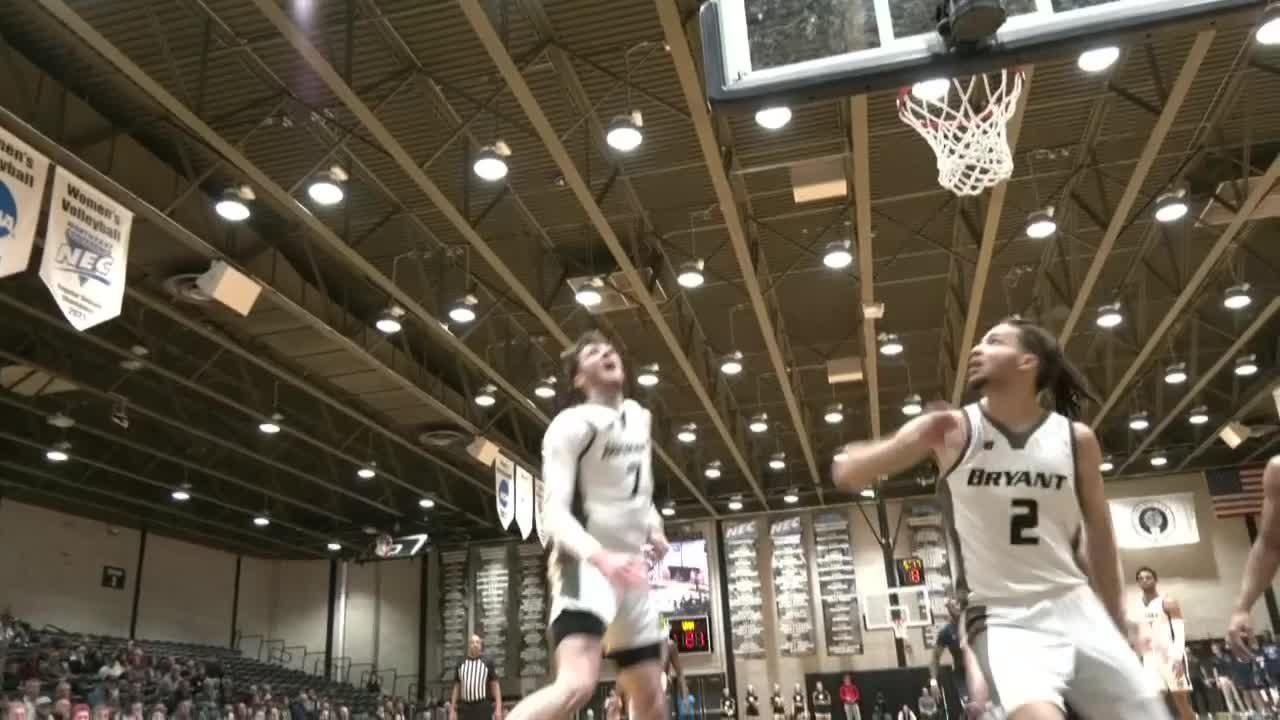 Connor Withers with the massive block at the rim - ESPN Video