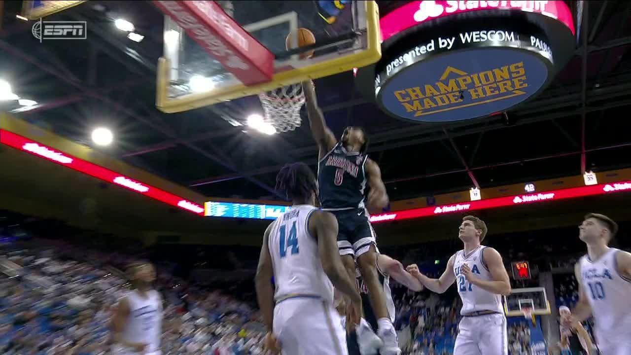 KJ Lewis banks in layup for Arizona - ESPN Video