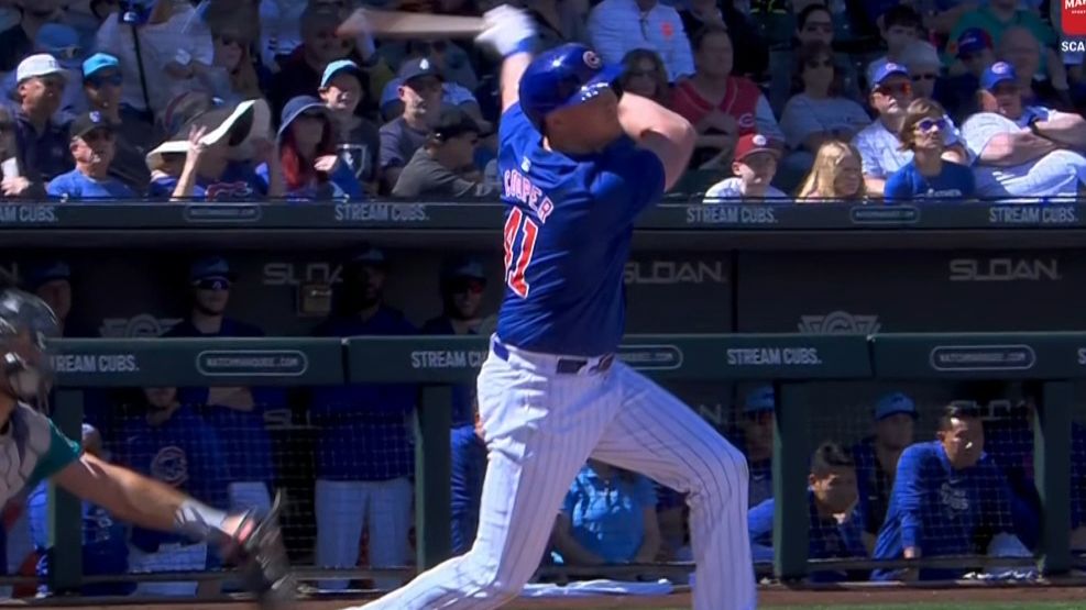 Garrett Cooper's 3-run home run puts the Cubs on the board - ESPN Video