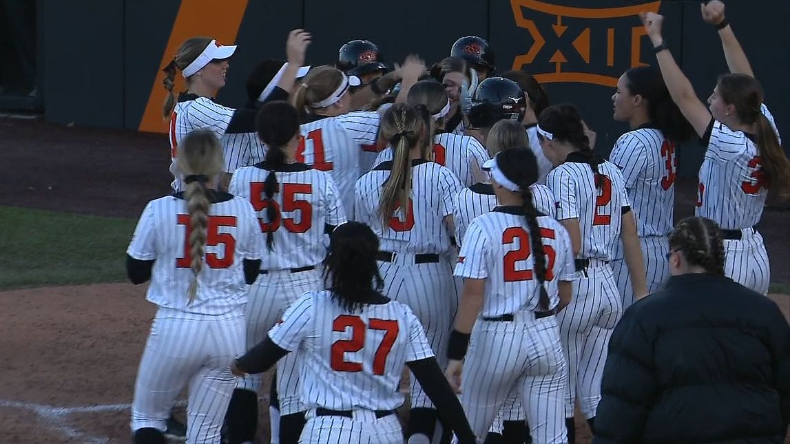 Claire Timm rockets homer off the scoreboard for Oklahoma State - ESPN ...