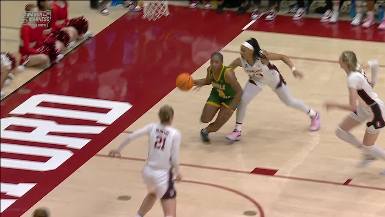 Diamond Johnson goes baseline for a Norfolk State layup - ESPN Video
