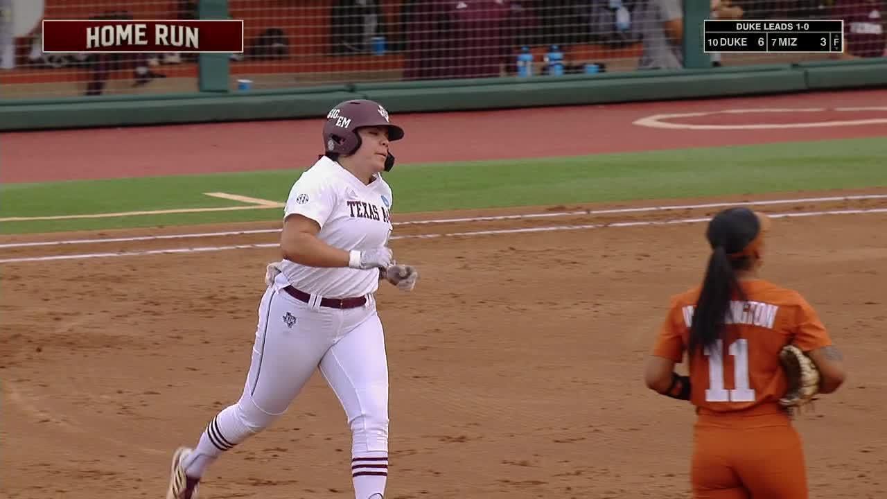 Trinity Cannon puts the Aggies in front with a 3-run HR - ESPN Video
