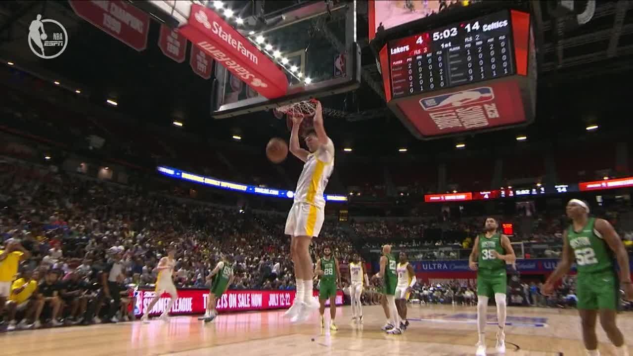 Colin Castleton rocks the rim for the Lakers - ESPN Video
