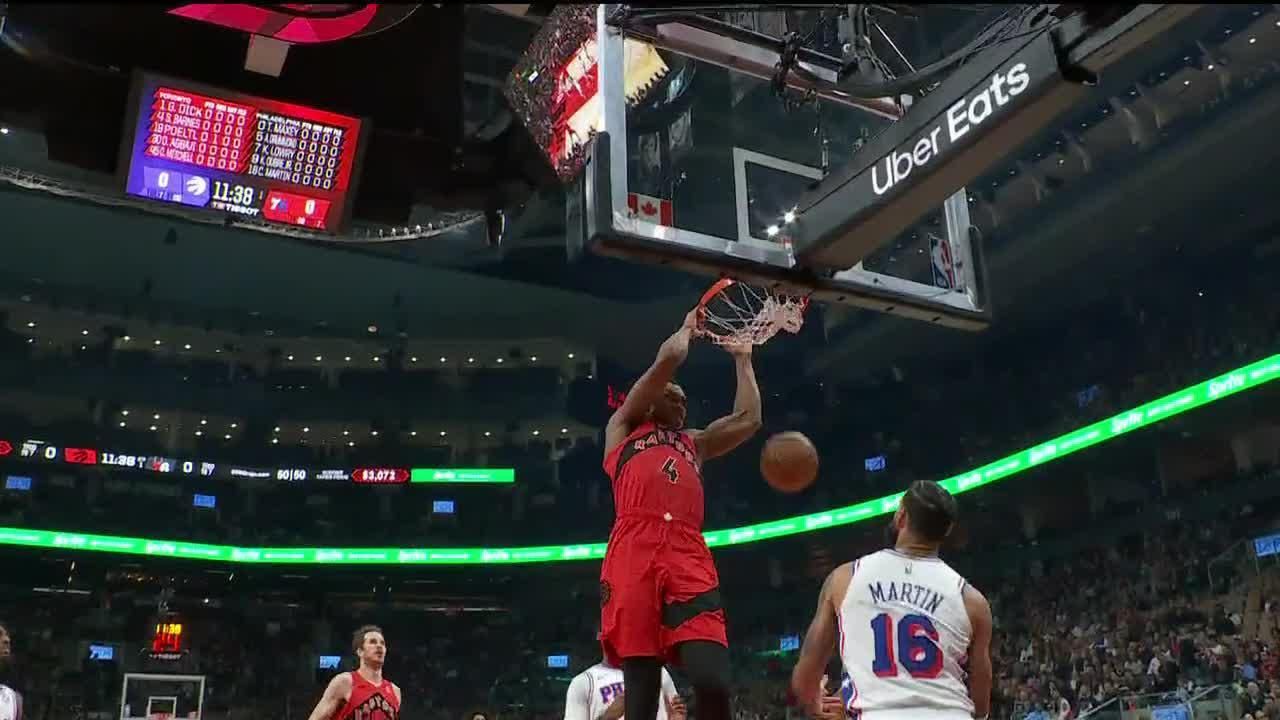 Scottie Barnes takes it himself for early Raptors dunk - ESPN Video