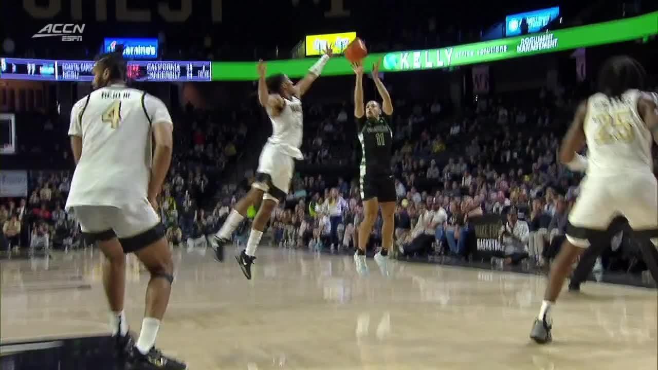 Karmani Gregory nails the 3-pointer vs. Wake Forest Demon Deacons ...