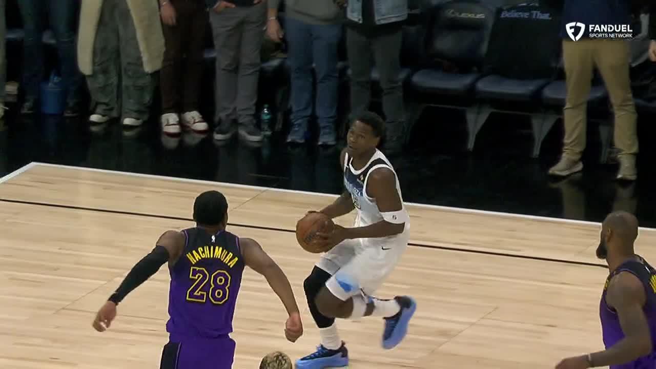 Anthony Edwards goes high off the glass for a layup - ESPN Video