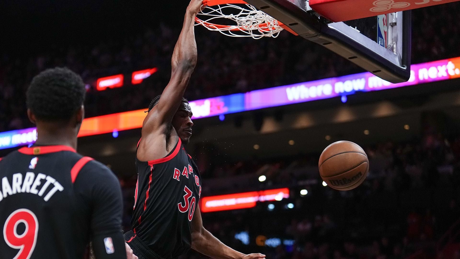 Ochai Agbaji posterizes his own Raptors teammate - ESPN Video
