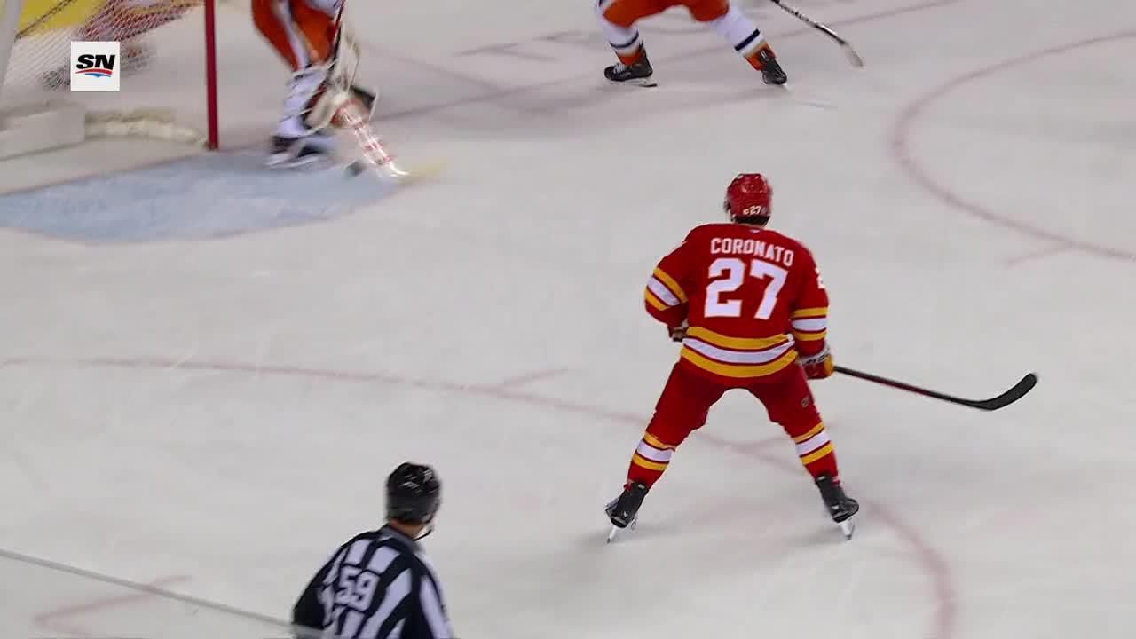 Matthew Coronato nets goal for Flames - ESPN Video