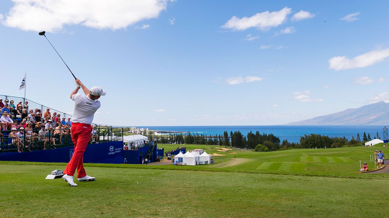 Webb Simpson, Dustin Johnson, Jordan Spieth tied for lead at Kapalua