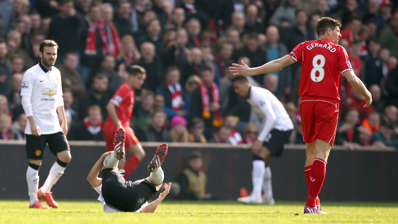 Steven Gerrard apologises after red card for stamp on Ander Herrera - ESPN