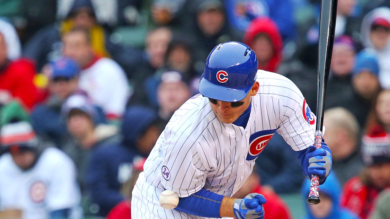 Anthony Rizzo taking pain of being hit by pitch in stride - ESPN ...