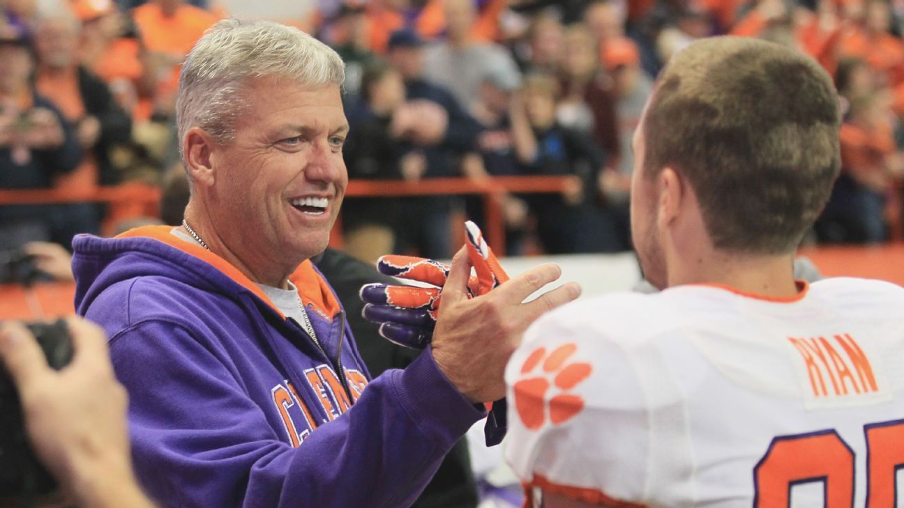 Proud dad Rex Ryan shows off son Seth's holding skills in Clemson win ...