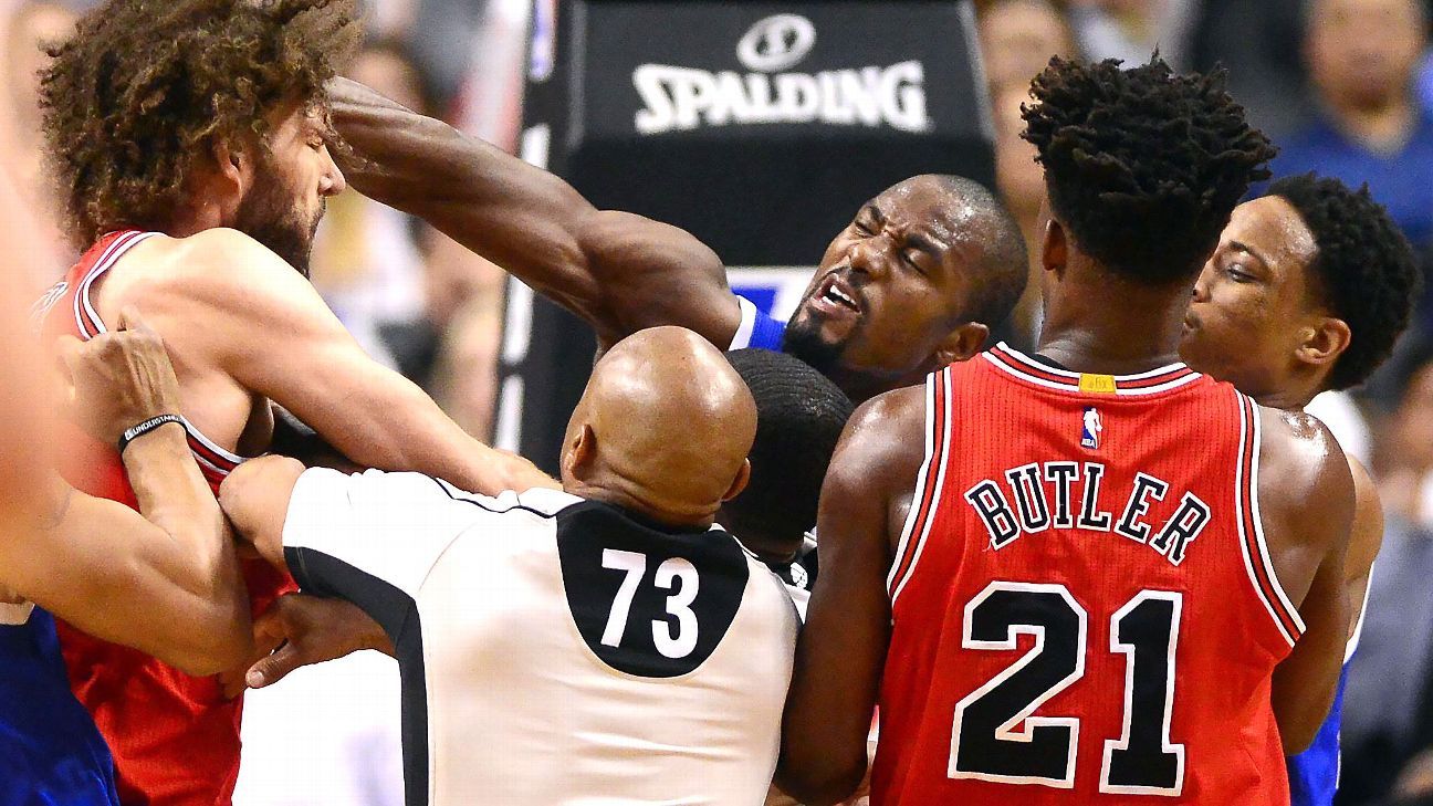 Bulls' Robin Lopez, Raptors' Serge Ibaka ejected after trading punches ...