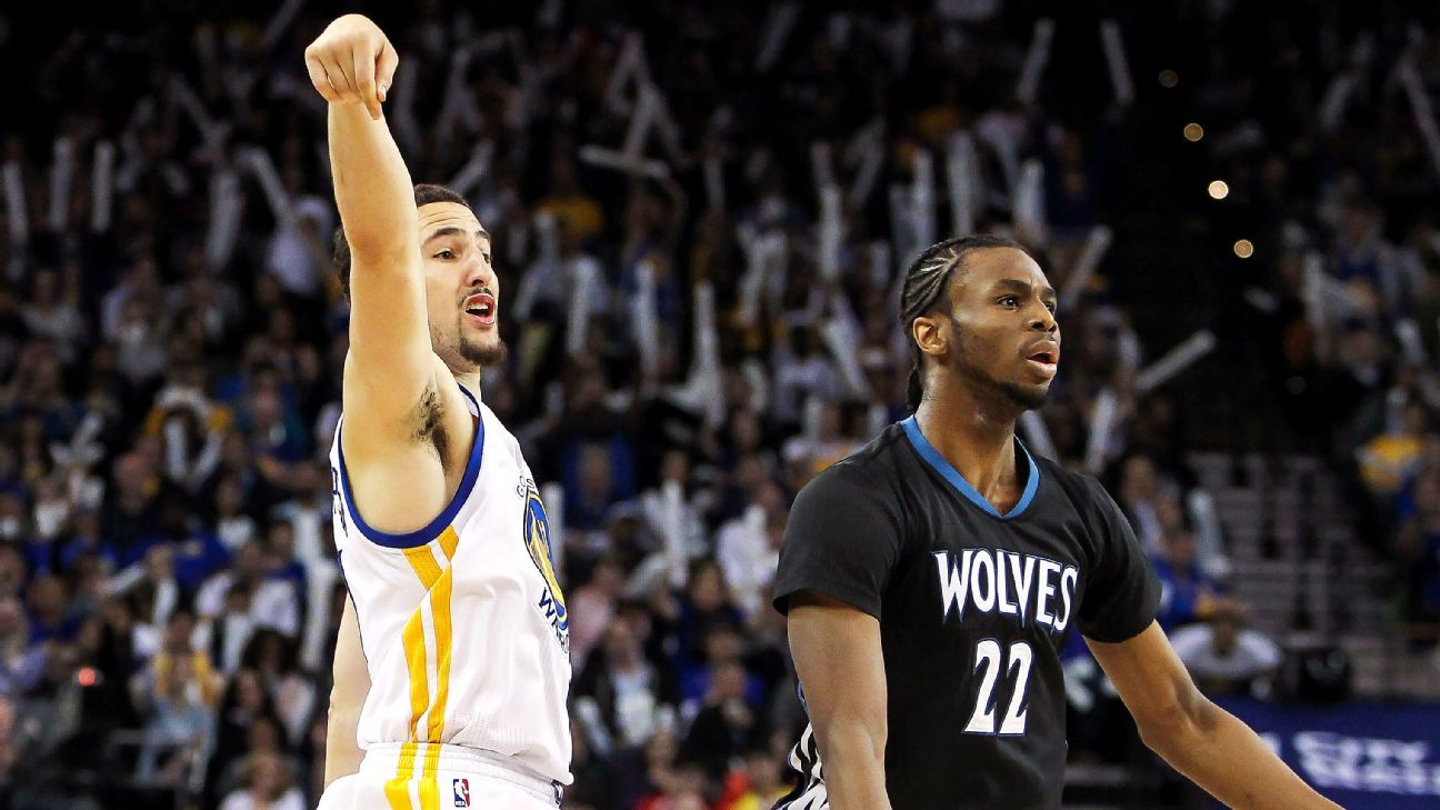 Klay Thompson outdoes Timberwolves from 3 by himself in Warriors' win ...