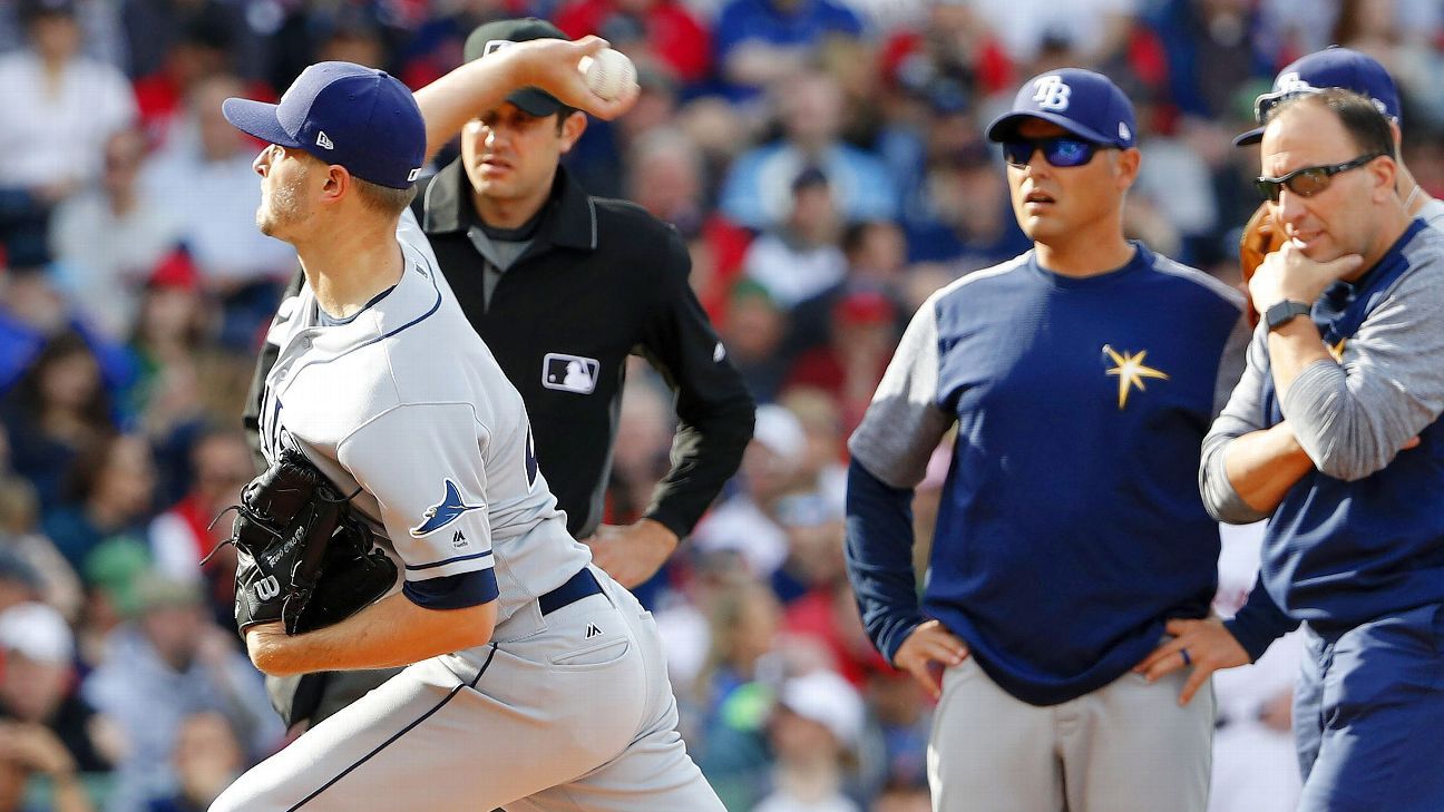 Jake Odorizzi of Tampa Bay Rays leaves Boston Red Sox game with ...