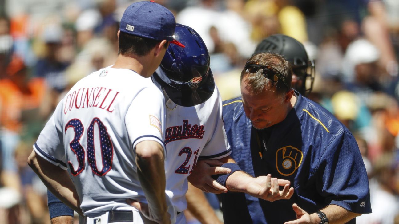 Milwaukee Brewers 3B Travis Shaw leaves game against Baltimore Orioles ...