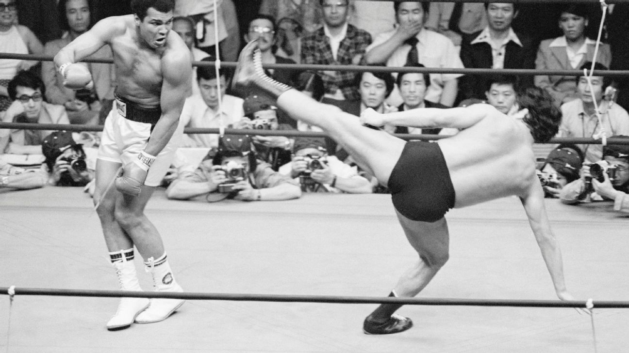Muhammad Ali y Antonio Inoki, primera lucha inter deporte - ESPN