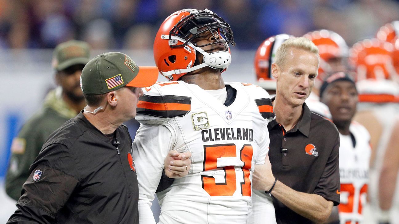 Jamie Collins out for season with MCL injury suffered vs. Lions - ESPN