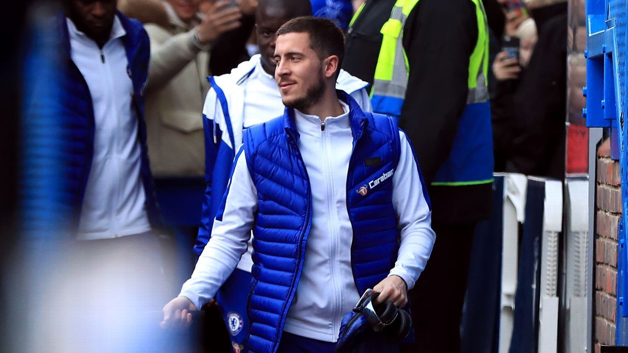 Eden Hazard on bench as Chelsea face Stoke City - ESPN