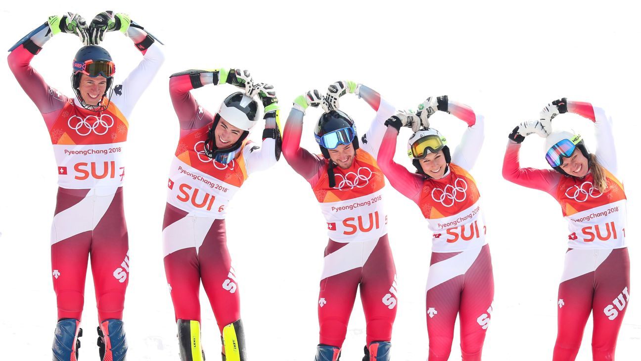 Switzerland beats Austria for gold in Alpine team event at Pyeongchang ...