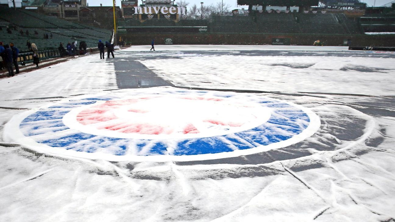 Cubs delay home opener vs. Pirates because of snow - ESPN