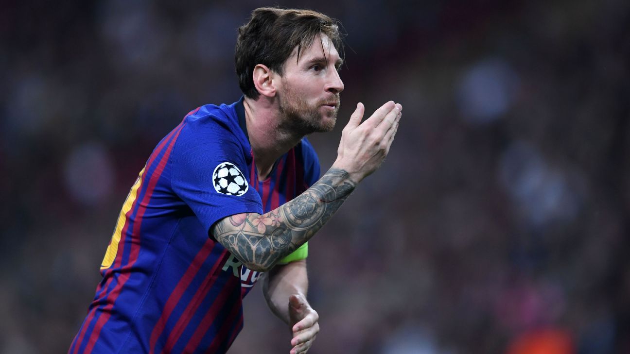 Nuevo festejo de Messi en sus goles - ESPN
