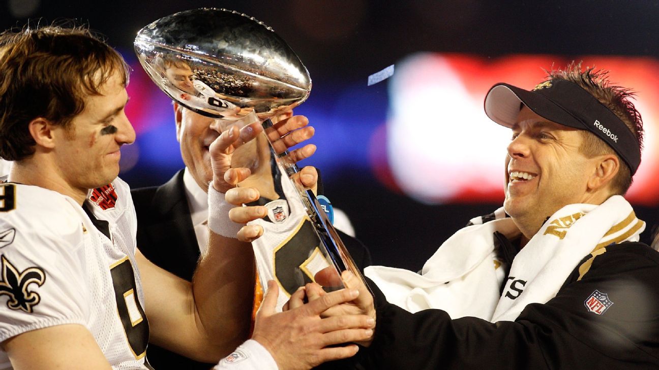 NFL: Técnico motiva New Orleans Saints com troféu de campeão da NFL e ...