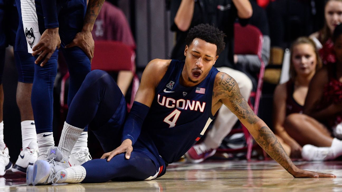 UConn's Jalen Adams out 4-6 weeks with MCL sprain - ESPN