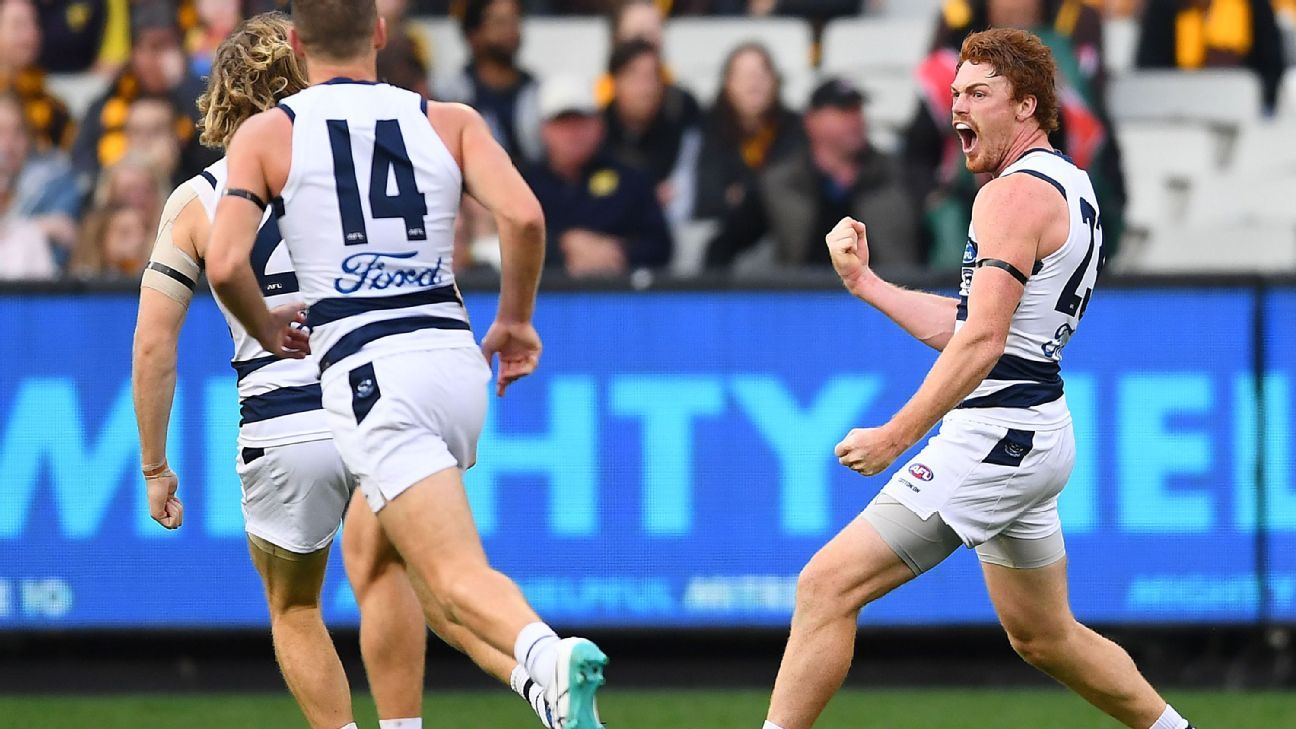 AFL Geelong Cats edge Hawthorn Hawks in Easter Monday stunner - ESPN
