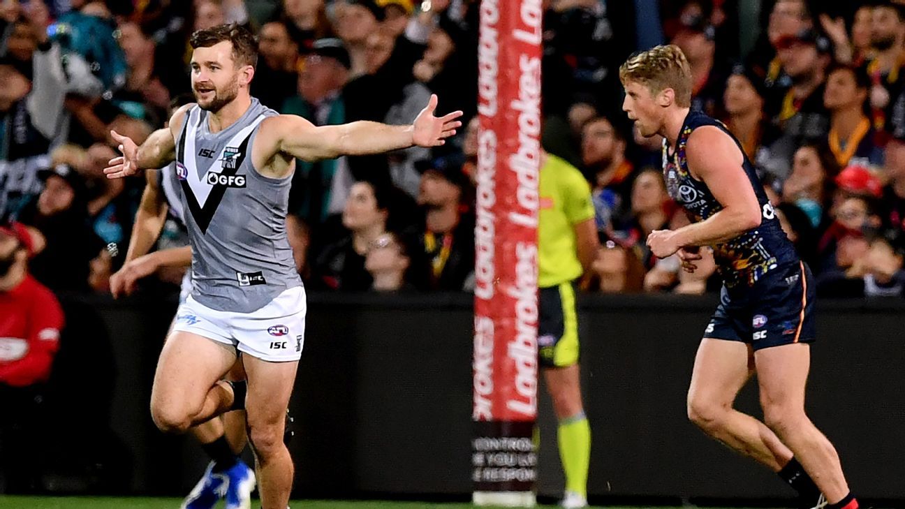 Port Adelaide thrash Crows in Showdown 47 - ESPN