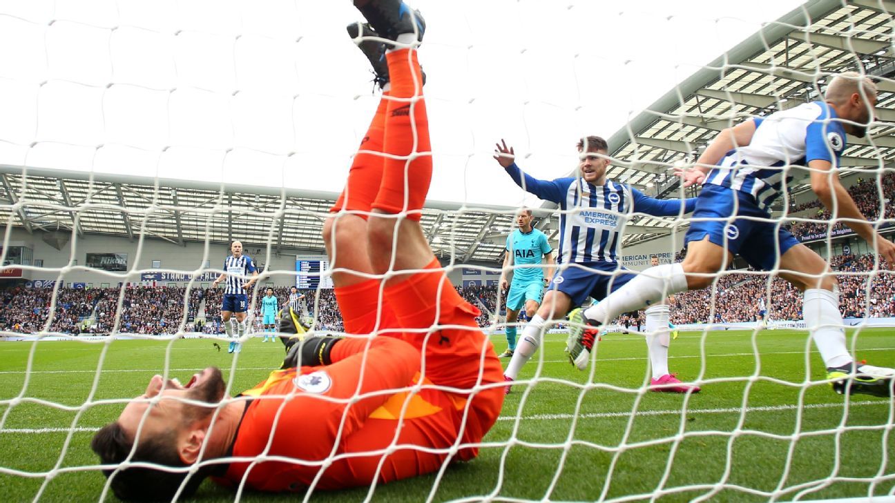 Hugo Lloris dislocates elbow in Tottenham defeat at Brighton - ESPN