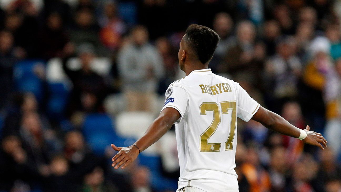'Raio' Rodrygo cai três vezes em Madri: recordes, elogios de Zidane e ...