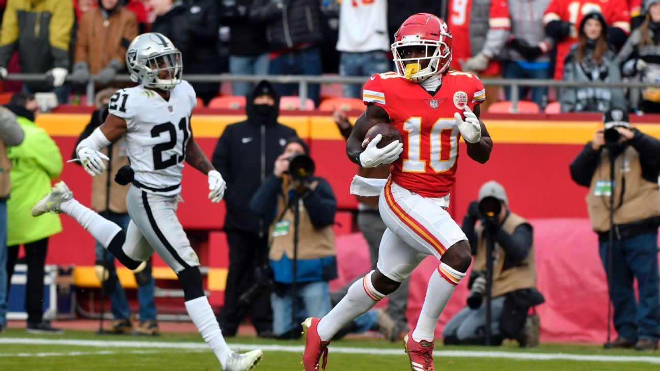 Tyreek Hill, Patrick Mahomes y Travis Kelce imponen marcas para los ...