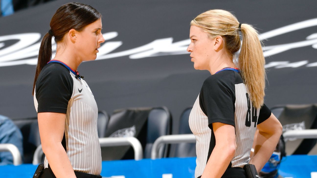Natalie Sago, Jenna Schroeder part of NBA's first two-woman ref crew - ESPN