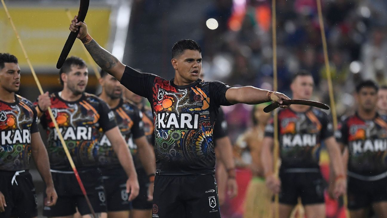 NRL Rugby league Latrell Mitchell lifts Indigenous team to draw - ESPN