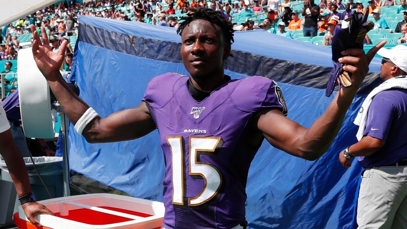 Baltimore Ravens wide receiver Marquise 'Hollywood' Brown switches to ...