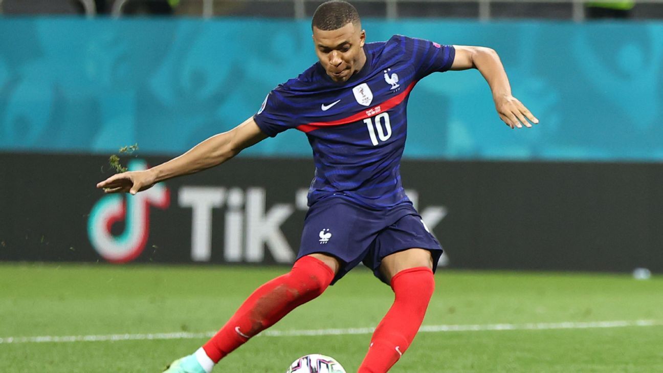 Mbappé deja fuera de la Eurocopa al Campeón del Mundo, Francia - ESPN