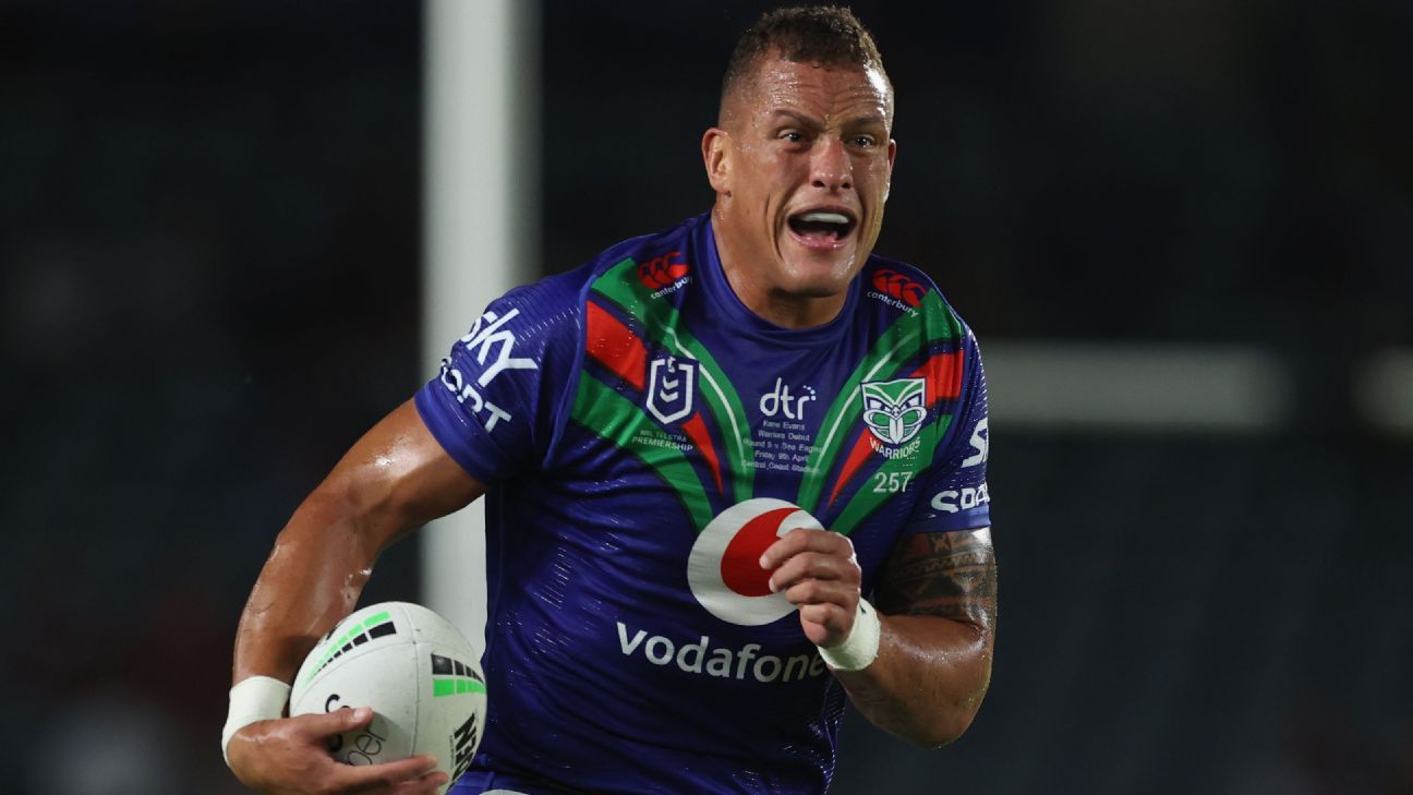 NRL New Zealand Warriors prop Kane Evans fined for tape obscenity - ESPN