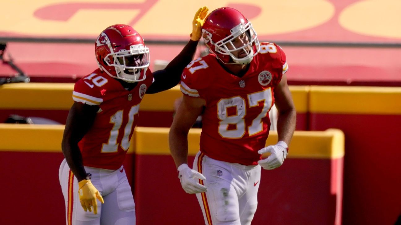 Chiefs esperan que Tyreek Hill y Travis Kelce despierten - ESPN