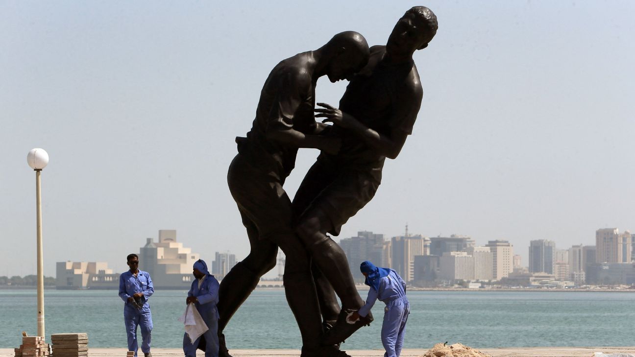 Zinedine Zidane headbutt statue to be re-installed in Qatar ahead of ...