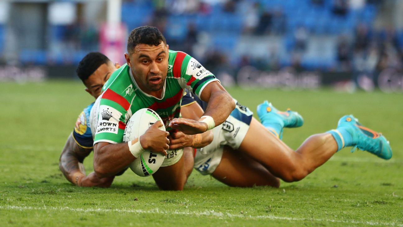 NRL Alex Johnston bags hat-trick in South Sydney Rabbitohs win over ...