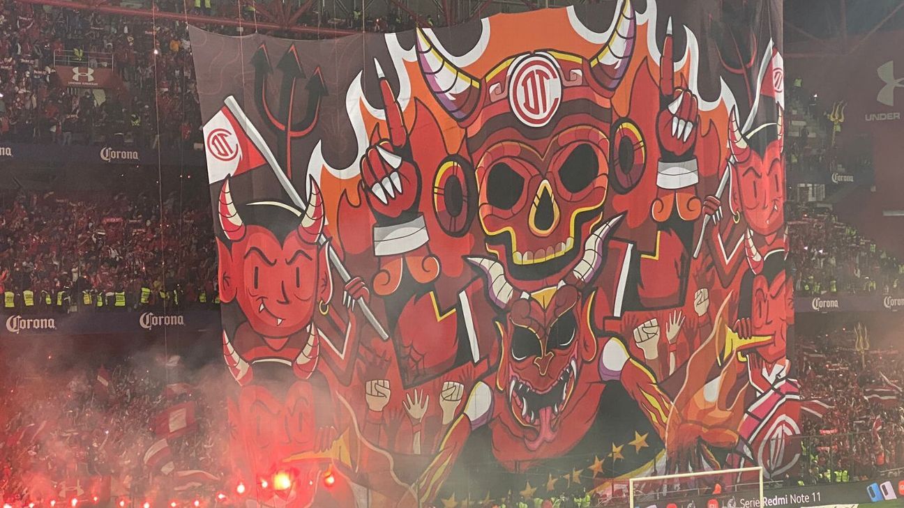 Toluca estrena tifo en la final del Apertura 2022 ante Pachuca - ESPN