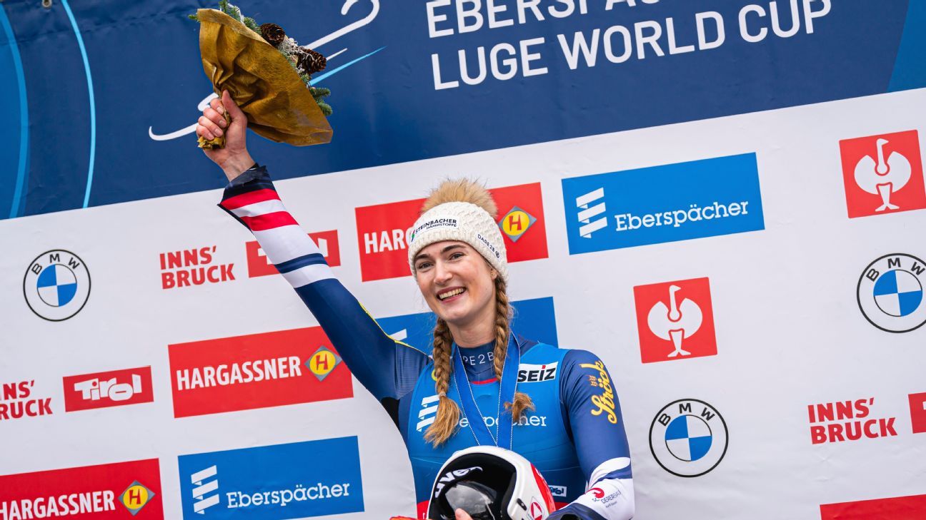 Austria sweeps World Cup luge, Emily Sweeney wins silver - ESPN
