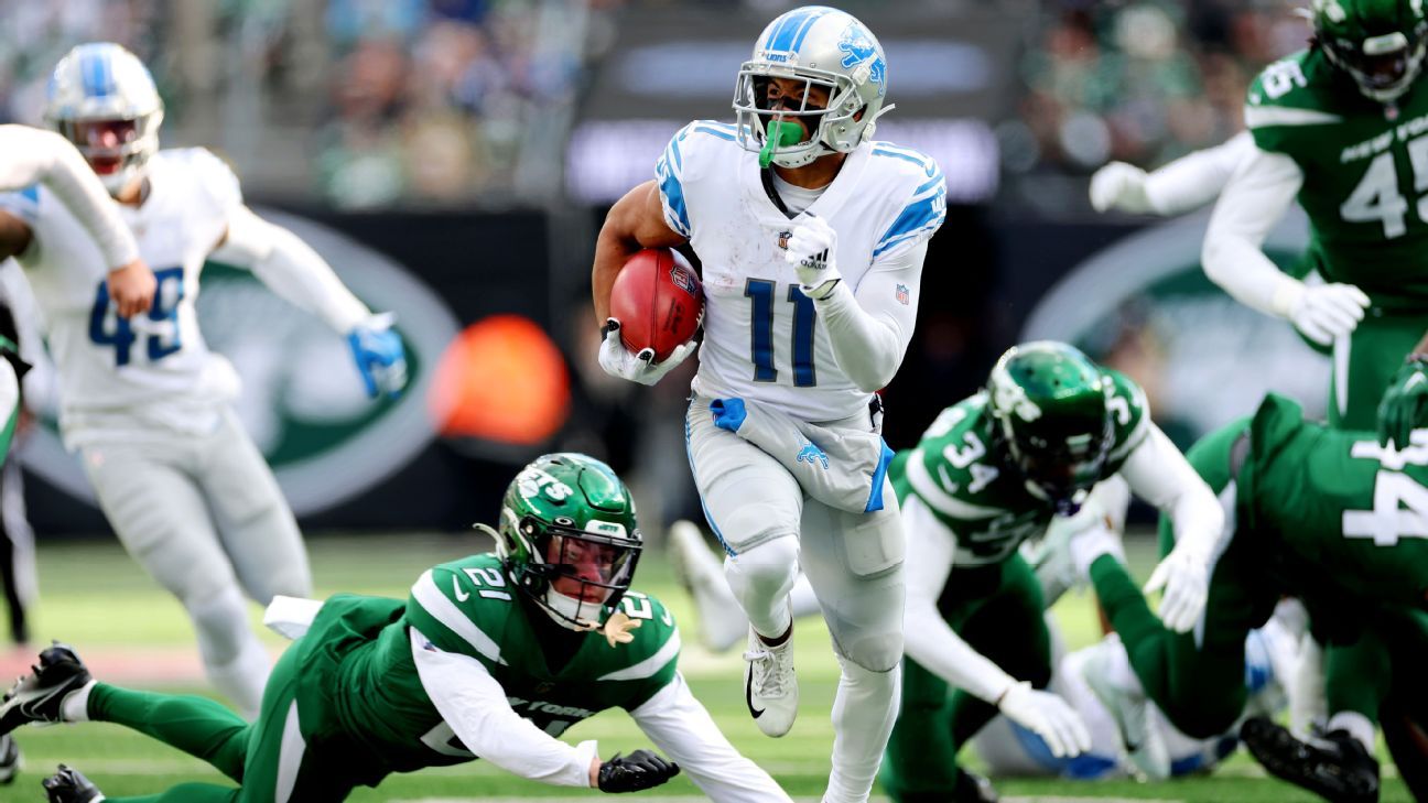 Kalif Raymond goes 47 yards for first career punt-return touchdown - ESPN