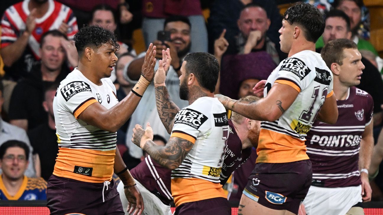 Broncos thrash Manly with Cobbo hat trick hero again - ESPN