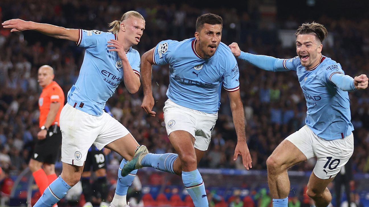 Rodri anotó el primer gol de Manchester City ante Inter - ESPN